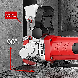 TIEKJOT Electric Wall Chaser Groove Cutting Machine Grooving Concrete Cutter 110V 4800W for Brick Slotting Groover Power Masonry Saw With 5Pcs 5Inch Saw Blades Infrared Sighting and Dustproof