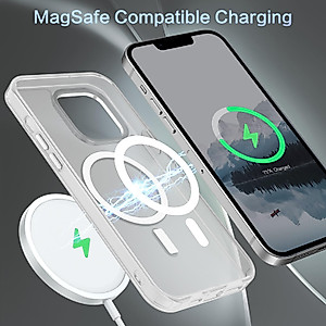 BENTOBEN for iPhone 13 Pro Max Case,[Compatible with MagSafe] iPhone 13 Pro Max Magnetic Phone Case Translucent Matte Shockproof Women Men Girl Protective Cover Case for iPhone 13 Pro Max 6.7",White
