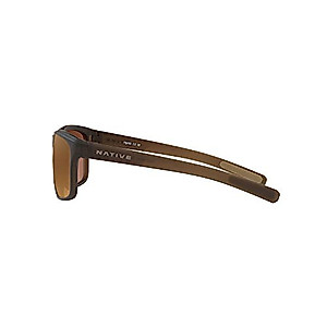Native Eyewear Wells Polarized Rectangular Sunglasses, Matte Brown Crystal/Bronze Reflex, 58 mm