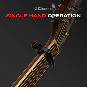 D'Addario Accessories NS Banjo Capo, Mandolin Capo - For 4 or 5 String Banjos and Mandolins - Micrometer Tension Adjustment for Buzz-Free, In-Tune Performance - Black