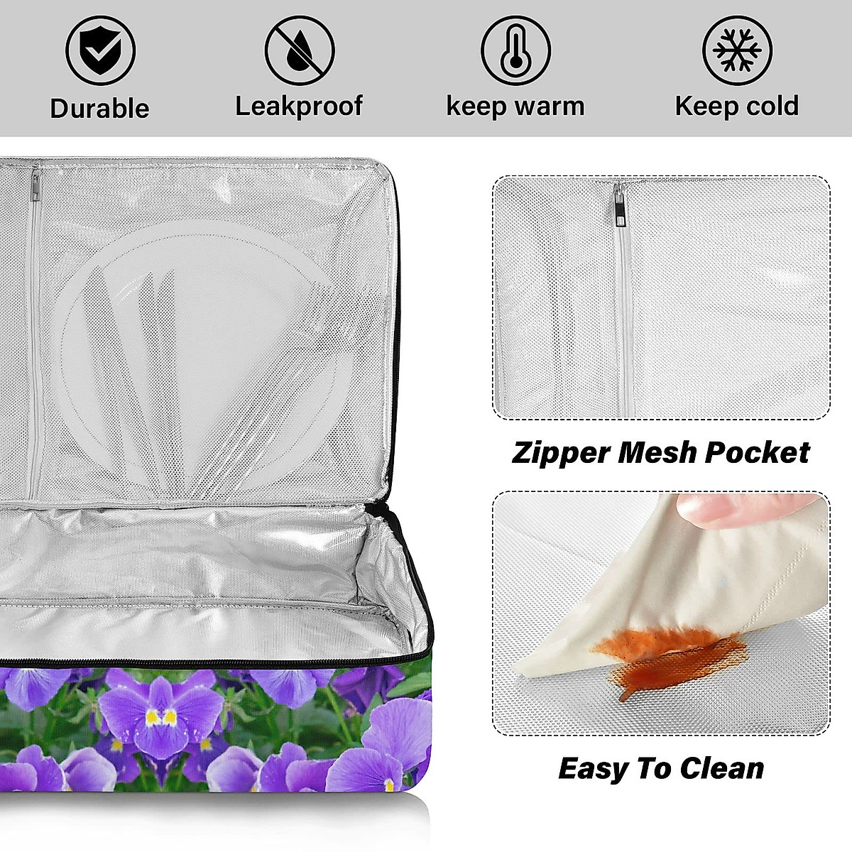 Kigai Palm Pineapple Casserole Dish Carrier for Hot or Cold Food Storage,Insulated Casserole Carrying Case Perfect for Parties, Picnics and Camping; Fits 9” x 13”Baking Dishes