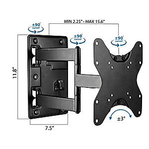 Mount-It! Lockable RV TV Wall Mount with Quick Release, Full Motion Flat Screen Bracket for Campers, Travel Trailers, RVs, Motorhomes and Marine Boats, Fits Most 23-43" VESA 100, 200, 77 Lbs Capacity