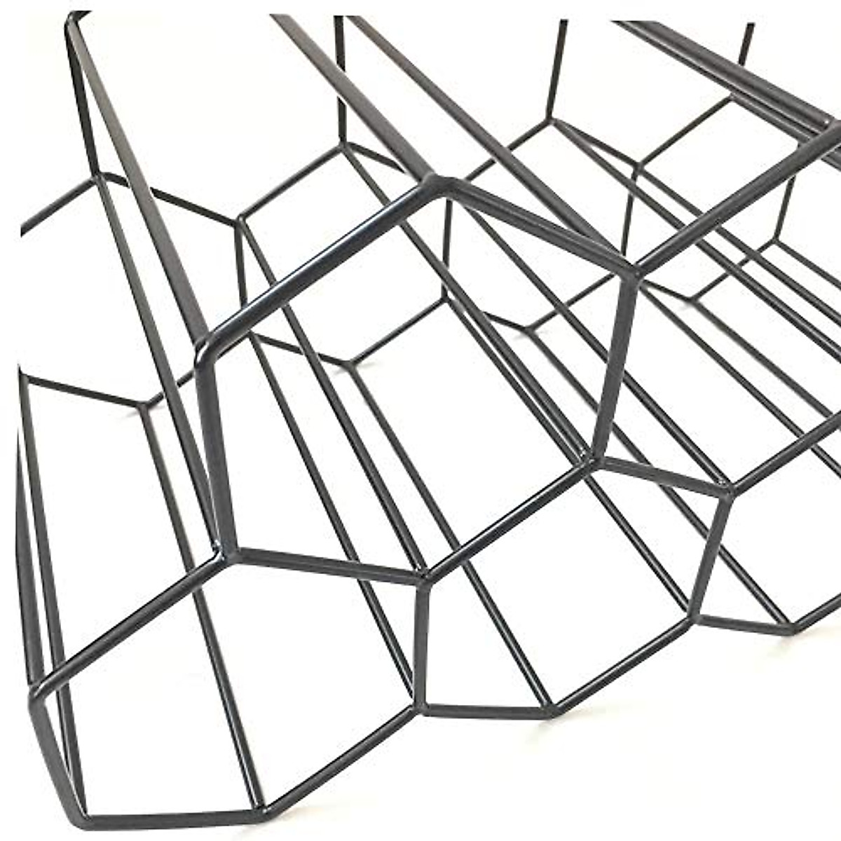 KirinRen Black Metal Wine Rack Freestanding, Tabletop Wine Rack Holder, Countertop Wine Bottle Holder (Black)