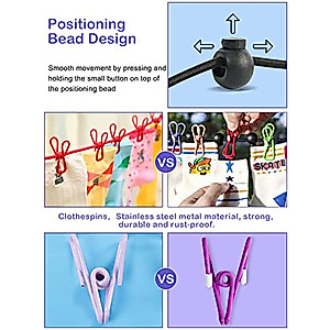 GOJUSO Elastic Clothesline for Travel 70.86 Inch Portable Camping Storage Travel Hanging Clothes Line Cool Gadgets for Rv Camp Picture