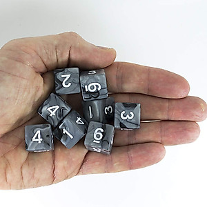 Paladin Roleplaying Gray and Black Dice - 8 D6 Set - 'Claws of Darkness'