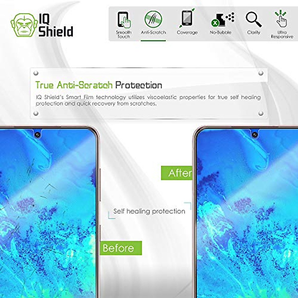 IQShield Screen Protector Compatible with Samsung Galaxy S21 (6.2 inch)(3-Pack)(Case Friendly)[Works with Fingerprint Scanner] Anti-Bubble Clear Film