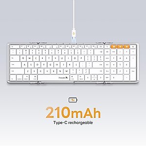 ProtoArc Foldable Bluetooth Keyboard for Mac, XK01-A Folding Wireless Keyboard with Number Pad, Full Travel Keyboard for Macbook, iMac, iPad 10.2, iPad Pro/Air/Mini, iPhone