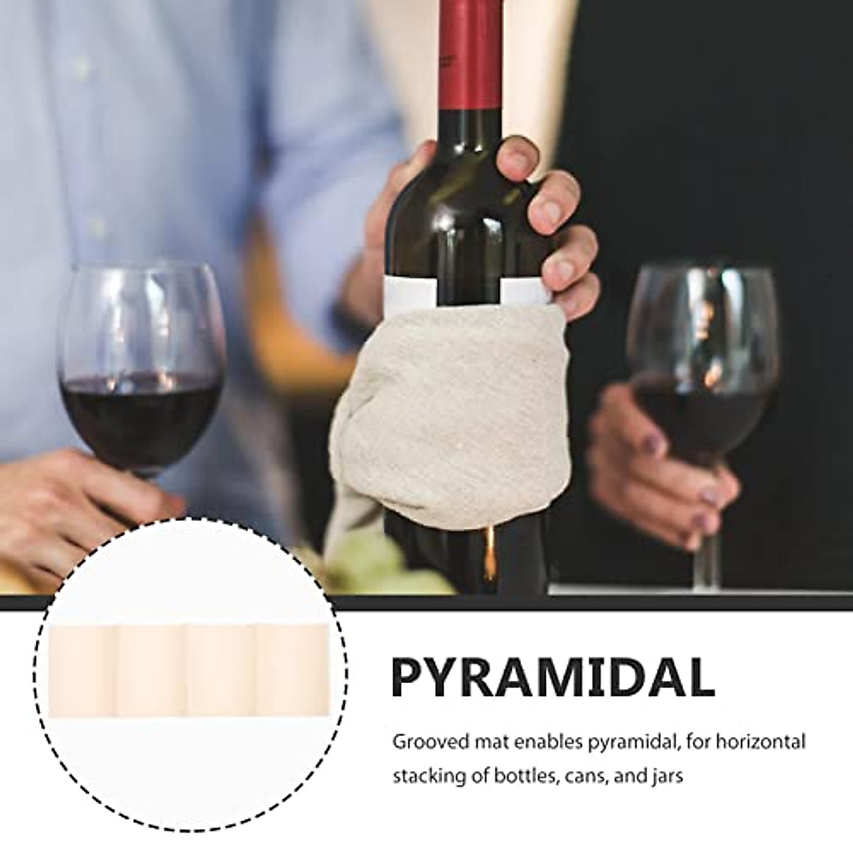 Tofficu European Style Wine Rack, Plastics Wave Shape Wine Bottle Holder, Stackable Anti Slip Countertop Wine Bottle Display for Pantry Kitchen Fridge Wine Soda Pop and Beer