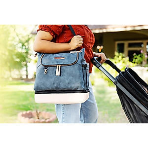 Petunia Pickle Bottom New Pivot Backpack (Indigo/Blush) + Diaper Clutch (Leopard) Bundle