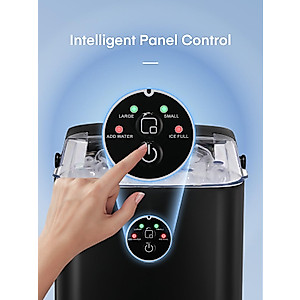 FOHERE Countertop Ice Maker with Handle, Portable Ice Machine Self-Cleaning, 28 lbs in 24Hrs, 2 Sizes of Bullet Ice, Ice Ready in 6 Mins, with Ice Scoop & Basket, for Home/Kitchen/Camping/RV