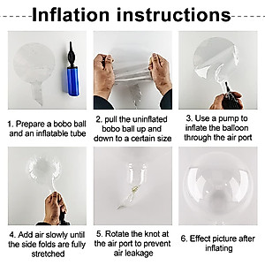 10 Pcs 20-inch Clear Bobo Bubble Plastic Balloons for LED Bobo Balloons LED Light Up Balloons for Christmas, Wedding, Birthday Party Decorations (Led String Not Included) (10 Pcs, 20 Inches)