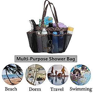 Mesh Shower Caddy Tote for College Dorm Room Essentials, Hanging Large Portable Shower Tote Bag Toiletry Organizer with Key Hook for Bathroom Accessories