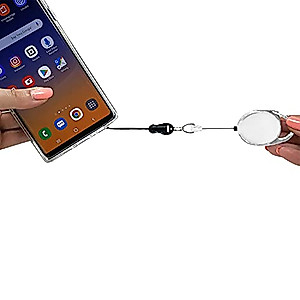 Phone Assured Phone Tether - 31" Safety Anti Theft Retractable Phone Clip - Anti-Drop Travel Clip - White Smartphone Clip for Pants or Purse - Universal Connection Fits Any Smartphone Case (1 Pack)