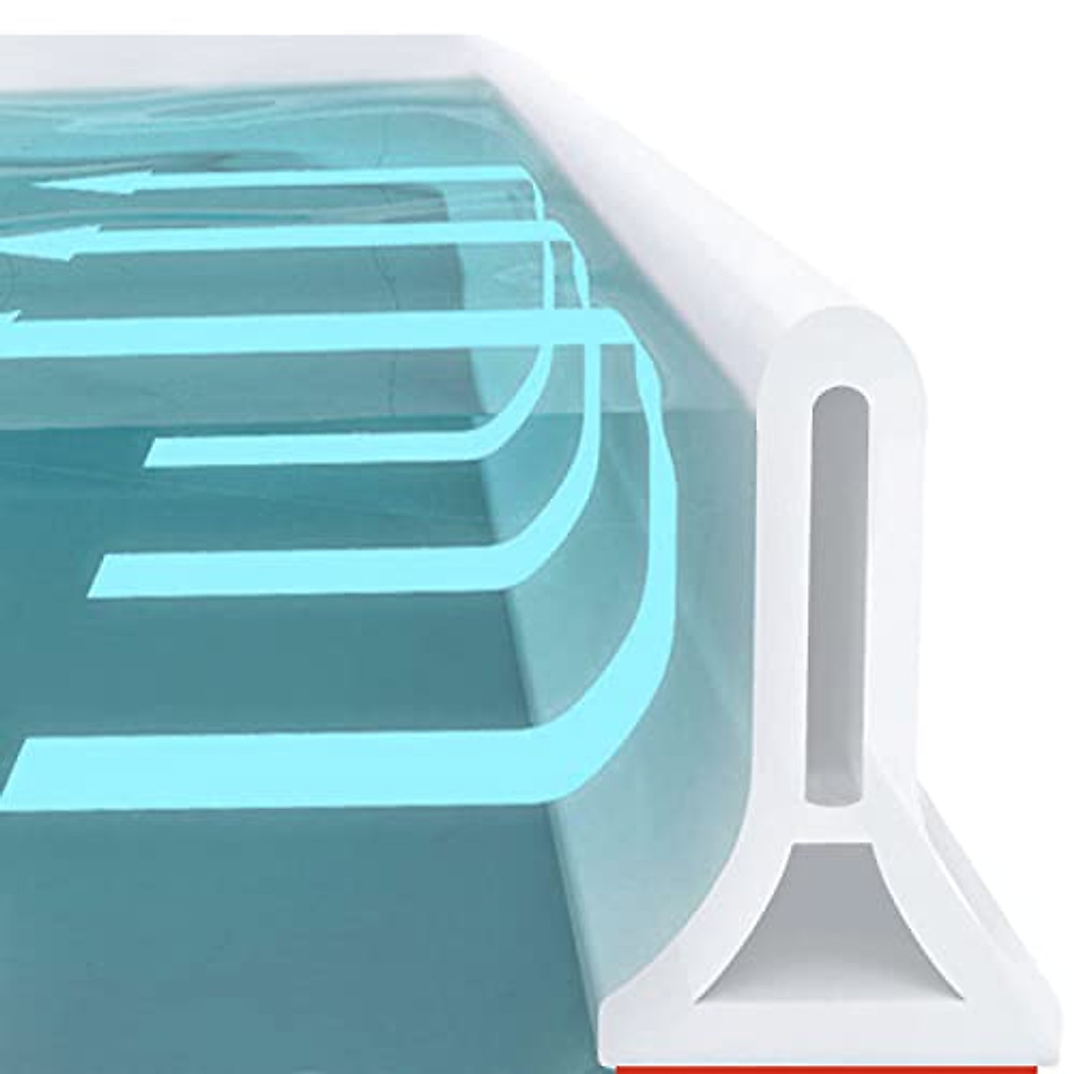 39 Inch Shower Dam Water Stopper, Collapsible Corner Water Strip Dam, Threshold Water Dam Barrier, Silicone Bathroom Water Blocker and Retention System