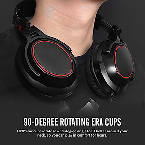 NUBWO N20 Stereo Gaming Headset with Detachable Noise Canceling Mic, Work from Home Headphones with mic for PS4, Xbox One, Nintendo Switch Lite, PC, Laptop, Mac