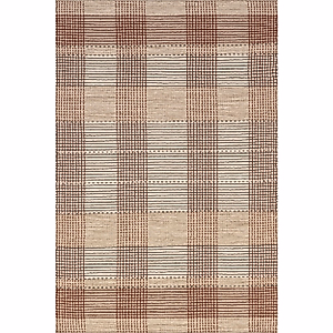 Rugs USA x Emily Henderson Oregon Plaid Wool Area Rug, 9x12, Beige