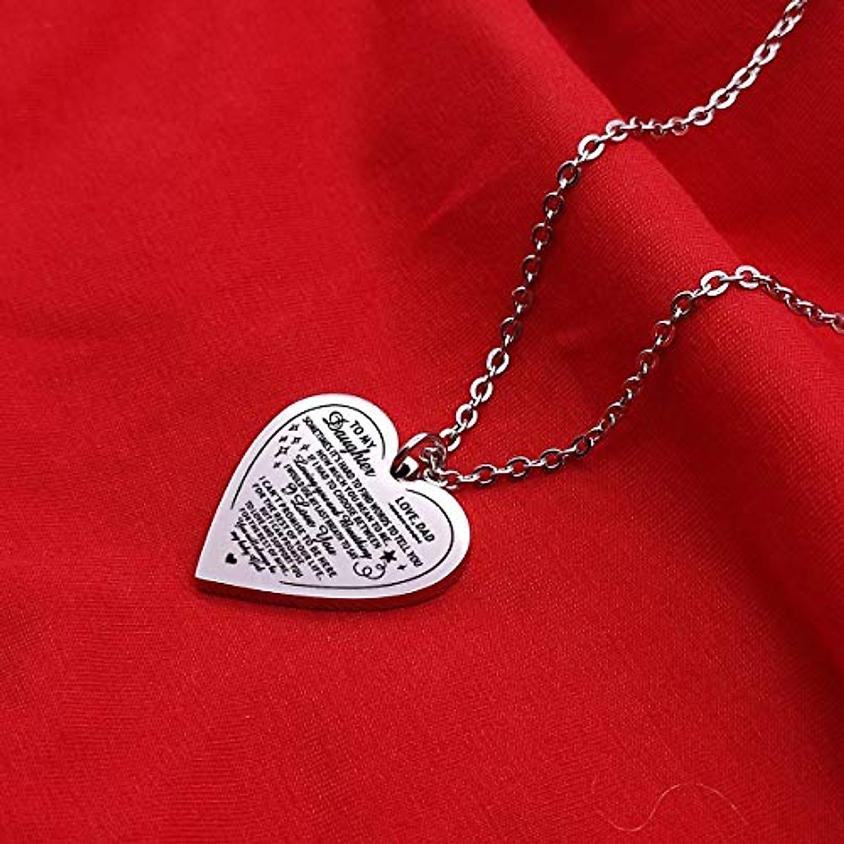VIMIEW Father to Daughter Necklace Inspirational Mother's Day Gifts Love from Dad Heart necklace - Some times it's hard to find words to tell you how much you mean to me.