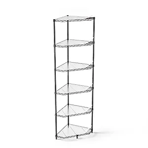 Ufurpie 6 Tier Wire Shelving Unit NSF Metal Corner Shelf - 600lbs Capacity, Adjustable, with Leveling Feet & Shelf Liners - for Garage, Kitchen - 20" L X 20" D X 72" H, Pentagonal-Shape