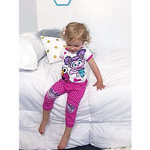 Sesame Street Elmo and Abby Cadabby Toddler Girls Cotton Pajamas Set (3T, Elmo Abby Pink)