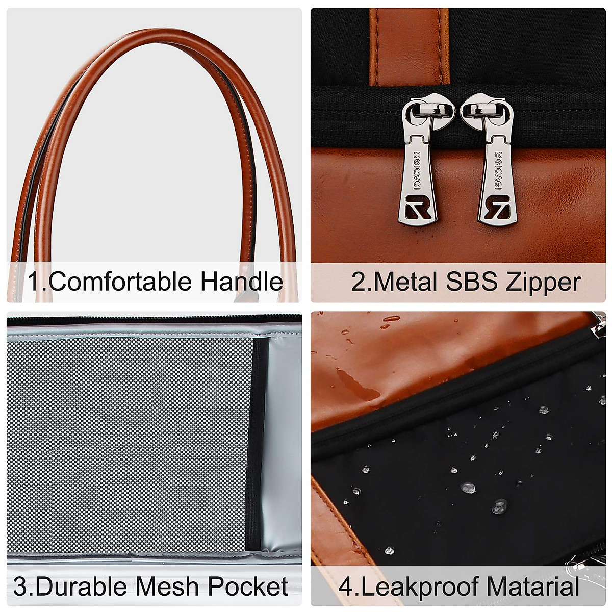 MONSTINA Lunch Bag,Lunch Tote Bag for Women,Large Lunch Box with Waterproof Insulated,USB Reusable Lunch Pouch for Office School