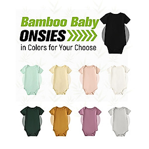 DEFAHN 2PCS Bamboo Baby Rompers Unisex Onsies Solid Short Sleeve Baby Bodysuit 3-6 Months Black
