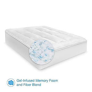 EcoPEDIC 2.5-Inch MemoryLOFT 100% Cotton Cover-Queen Mattress Topper, White