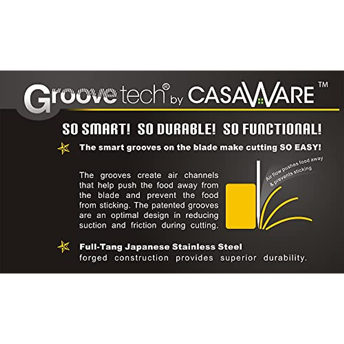 casaWare Groovetech 2-Piece All Purpose 8-Inch Knife Set