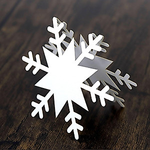 Snowflakes Place Cards,Christmas Place Cards Holiday Snowflake Blank Table Setting Folded Paper Name Tent Cards for Winter Wonderland Dinner Wedding Tables Party Decorations (25Pcs)