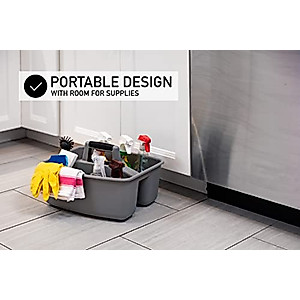 Mighty Tuff Rough and Rugged All-Purpose Cleaning Caddy, Grey/Black 2 Count (CD0170)