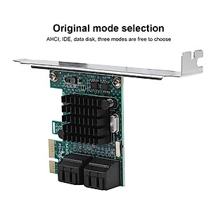 SATA 3.0 Expansion Card, 4Port PCIE to SATA 3.0 Expansion Controller Card, Rear SATA3.0 Interface, 4U, 2U Universal, Thick GoldPlated PCIE Interface, Fourlayer Circuit Board, Three Modes