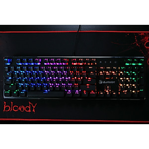 Bloody B820 Optical Mechanical Gaming Keyboard with Individually Backlit RGB LED Keys Wired, 104 Keys Standard, Red Switch - MX Red Equivalent for Windows PC and Laptop