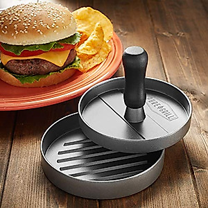 Pure Grill Burger Press - Aluminum BBQ Patty Maker with 100 Wax Papers for Grilling Hamburger Patties
