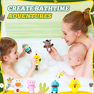 Chengu 10 Pcs Finger Puppets Rubber Farm Animal Finger Puppets Easter Basket Stuffers Egg Fillers Fun Bath Gifts Birthday Party Favors for Kids Toddlers Boys Girls