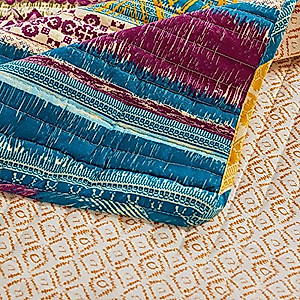 Greenland Home Southwest Throw, Fuchsia, Spruce, Blue, White, Green, 50" x 60"