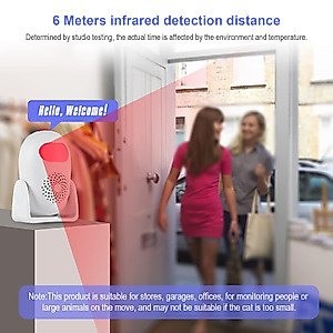 TOWODE Motion Detector Alarm Indoor Motion Sensor Alarm with Remote Control 110dB 4 Volume Levels Motion Detector Alert for Home Shop Store (1 Motion Detector, 1 Remote Control)