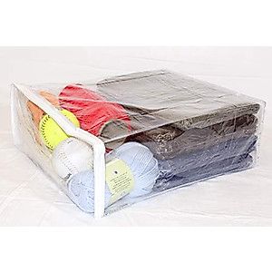 Clear Vinyl Zippered Storage Bags 15 x 18 x 6 Inch 5-Pack