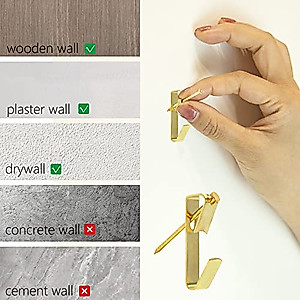 Picture Hanging Kit ， 10-100lbs Heavy Duty Picture Hangers ，140pcs Golden Picture Hanging Hooks，Picture Hooks Hardware for Picture Frame, Painting，Portraits , Mirror