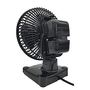 Uninex EK800BKFNSKU Patented Oval Oscillating Up and Down Table Fan, 2-Speed, Compact, ETL Listed, 8-Inch, Black
