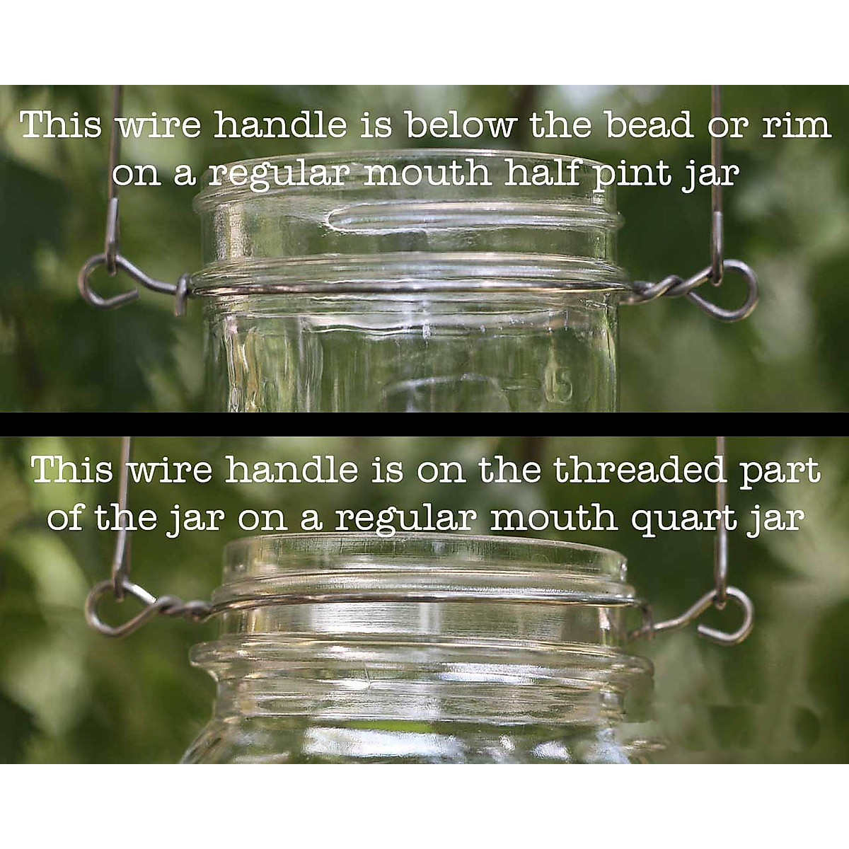 Stainless Steel Wire Handles for Mason, Ball, Canning Jars (6 Pack, Regular Mouth)