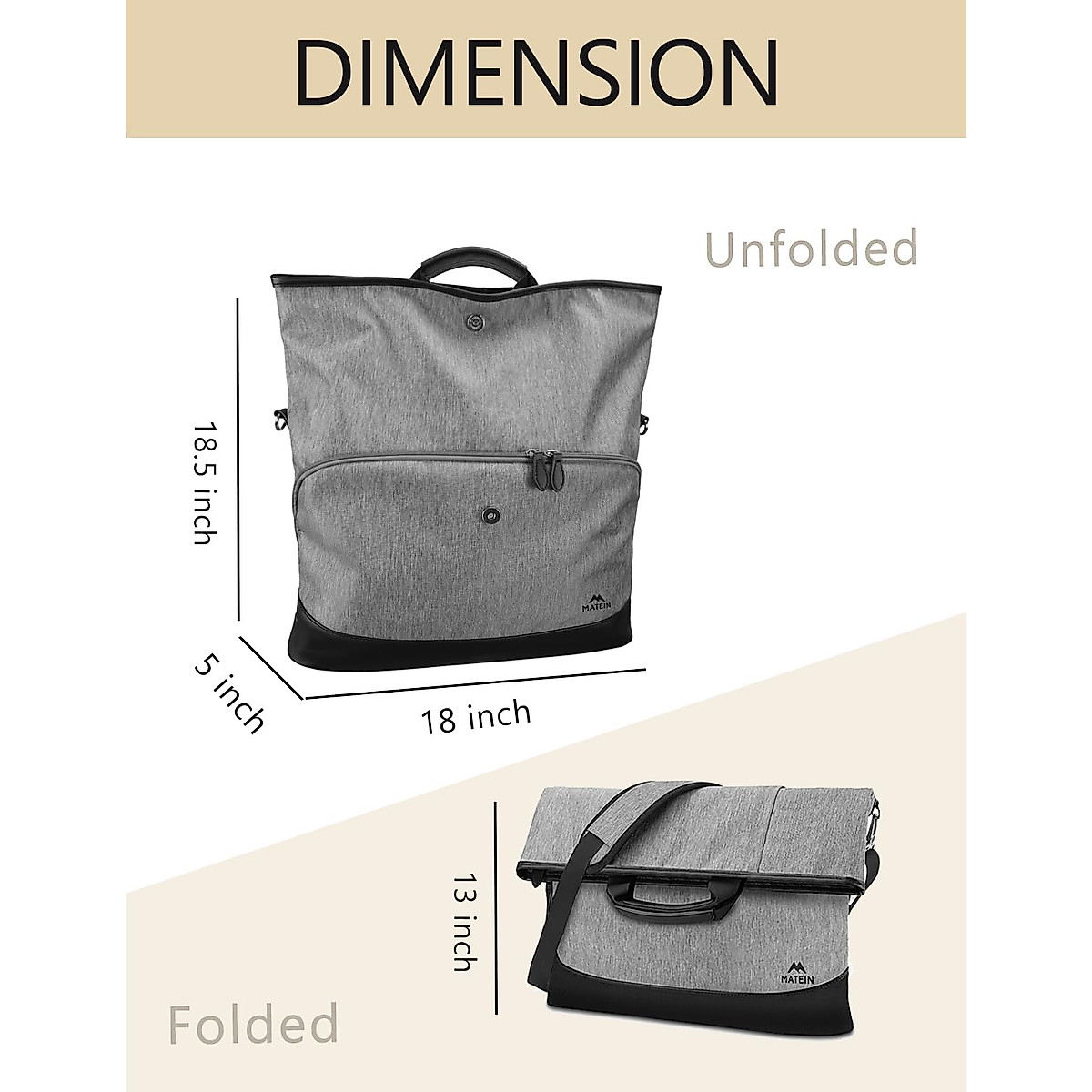 Messenger Bag for Women Crossbody, 2 in 1 Convertible Laptop Tote Bags 15.6 Inch Computer Briefcase Carrying Case with Shoulder Strap, Large Handbags Stylish Lady Satchel for Travel Work, Grey