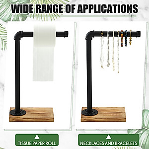 Juexica Hand Towel Holder Stand 15 Inch Farmhouse Towel Holder Towel Racks Hand Towel Stand with Heavy Base for Bathroom Kitchen Countertop Desktop Standing, Black (L Style)