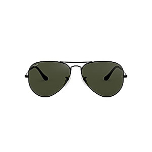 Ray-Ban RB3025 Classic Aviator Sunglasses, Black/G-15 Green, 58 mm