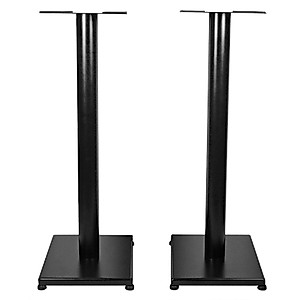 Rockville Pair RS29B 29" Steel Bookshelf Speaker and Studio Monitor Stands-Black V2