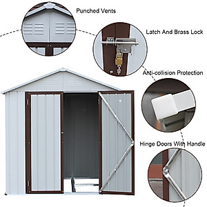 Outdoor Storage Shed 6x4 FT Outdoor Shed,Metal Shed Garden Shed with Lockable Door,Tool Shed for Patio Lawn Backyard,Perfect to Store Garden Tools,Bike Accessories,Lawn Mower,Trash Can etc.