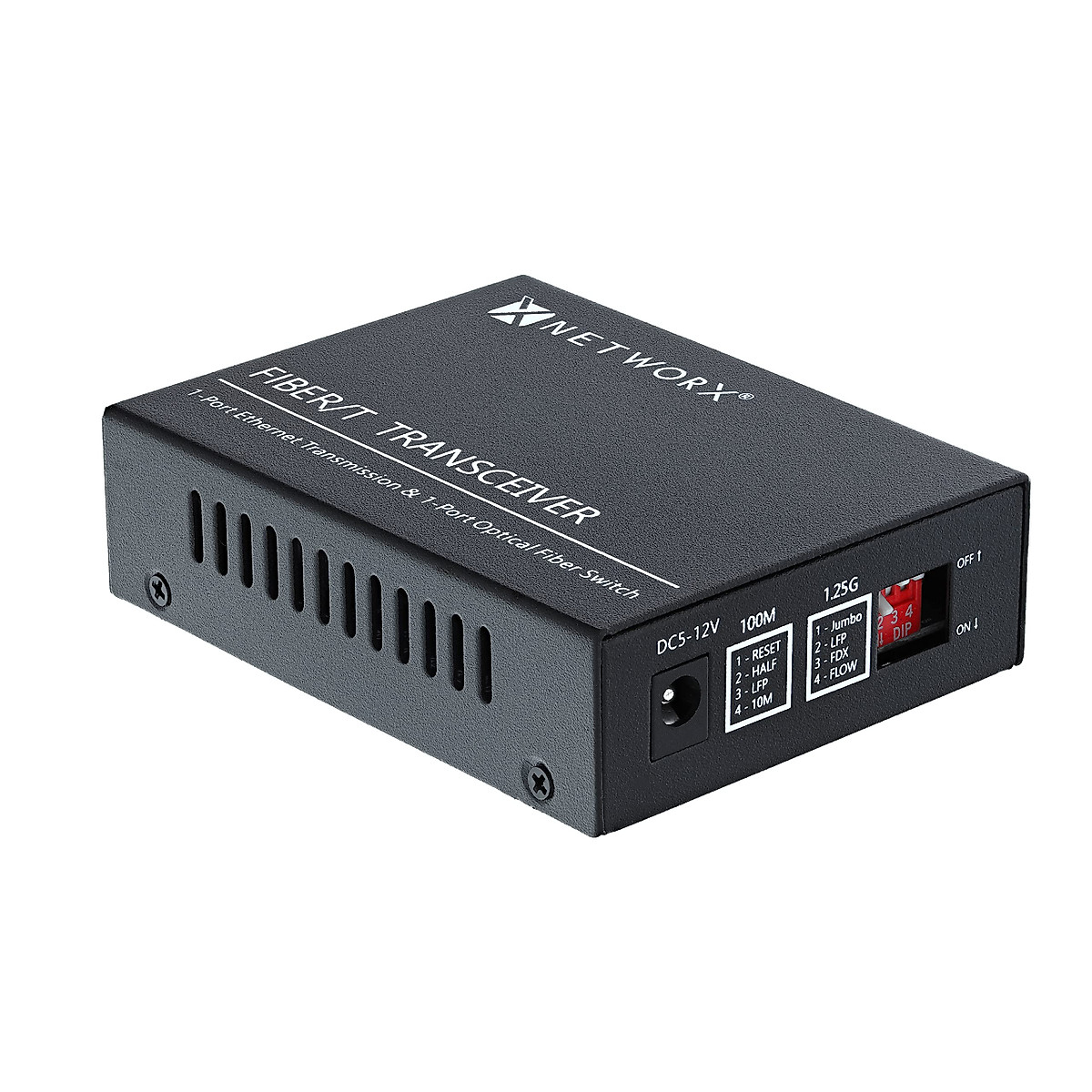 Networx® Gigabit Ethernet Fiber Media Converter - UTP to 1000Base-LX - ST Singlemode, ...