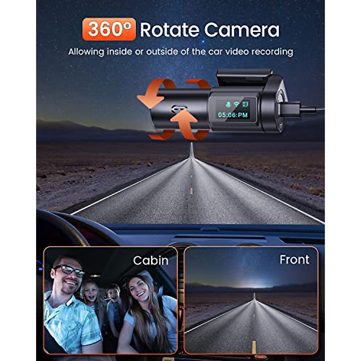 Dash Cam 1080P Car Camera, Dash Camera for Cars, Dash Cam Front with Night Vision, WiFi Car Camera with App, 24h Parking Mode,Motion Detection,Loop Recording, 170°Wide Angle, G-Sensor (X9)