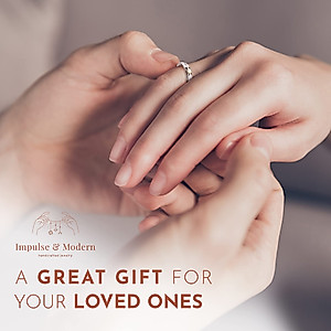 Impulse Modern Love Meditation Spinner Ring, Size 10 | 925 Sterling Silver Fidget Ring | Spin Ring Rotating Band with Classic Gold Heart | Spinning Ring for ADHD & Fidgeters | Anxiety Ring for Women