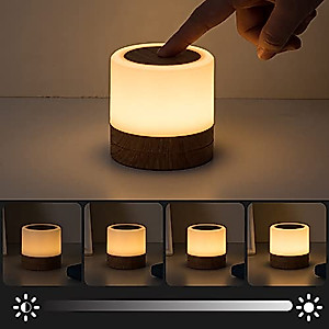 AMEXI Night Light Nightstand Lamp LED Bedside Lamp Touch Control Table Lamp Portable Dimmable Table Bedside Lamps Touch Lamp for Bedrooms/Living Room/Office