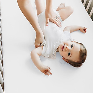 2-Pack Crib Sheets for Boys, Girls - Viscose Derived from Bamboo Fitted Crib Sheet, Baby Crib Sheets Neutral, Crib Mattress Sheet, Toddler Bed Sheets, Baby Sheets for Crib Fitted Sheets (Soft White)