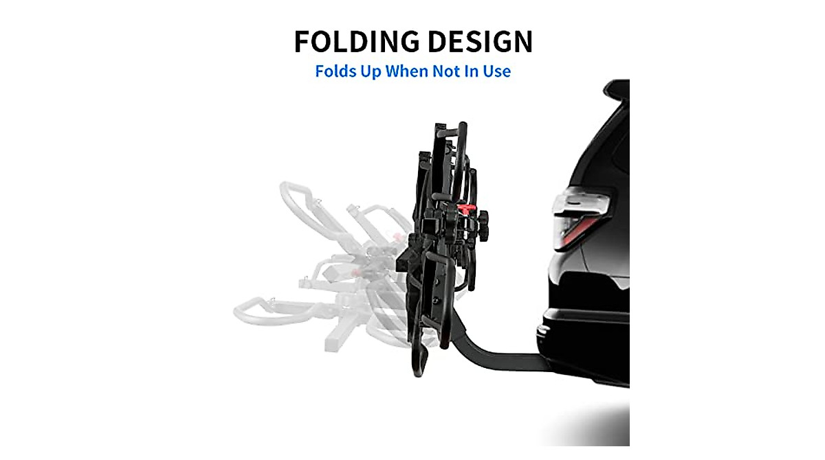WEIZE Hitch Bike Rack - Wobble-Free Folding Bike Carrier for 2 Bikes